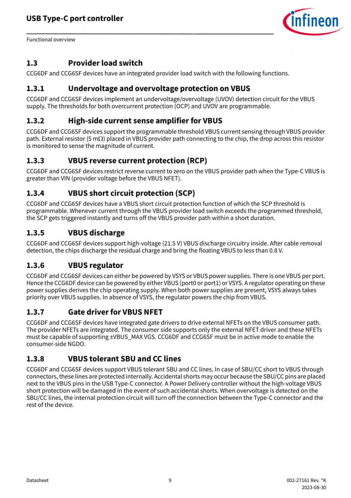 CYPD6128 technical document page 9