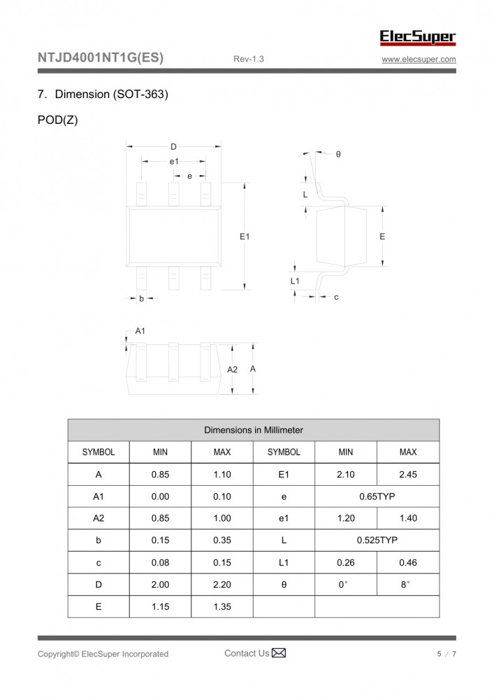 NTJD4001NT1G(ES) datasheet page 5