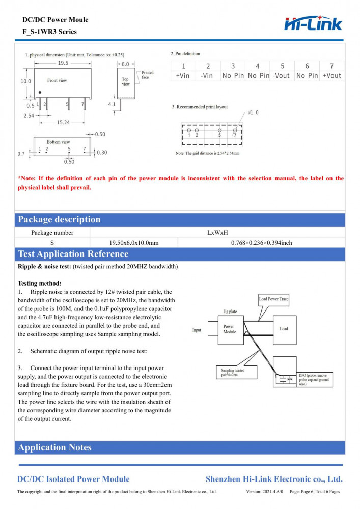 HI-LINK F1505S-1WR3L datasheet page 6