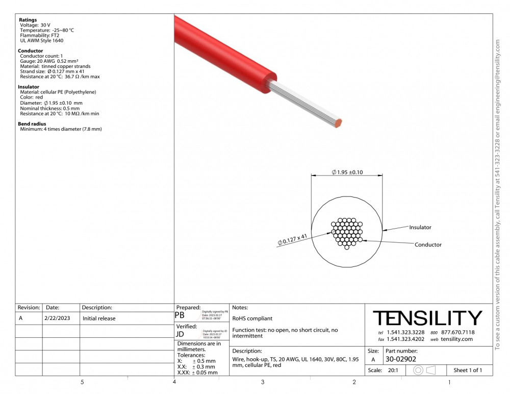 Tensility International 30-02902 product drawing
