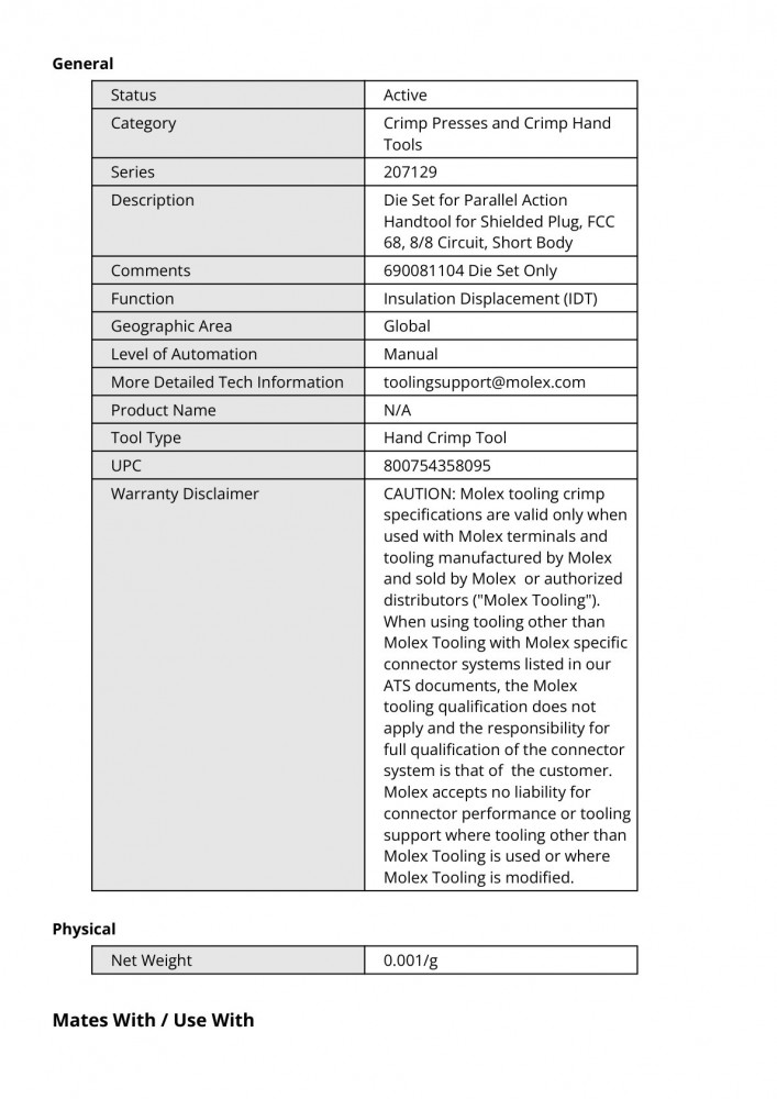 Technical document page 2 for Molex 690081105