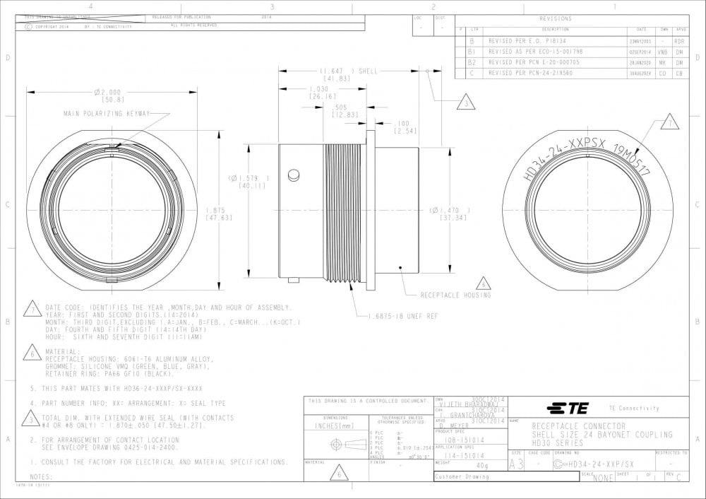 TE Connectivity HD34-24-91PN controlled drawing preview