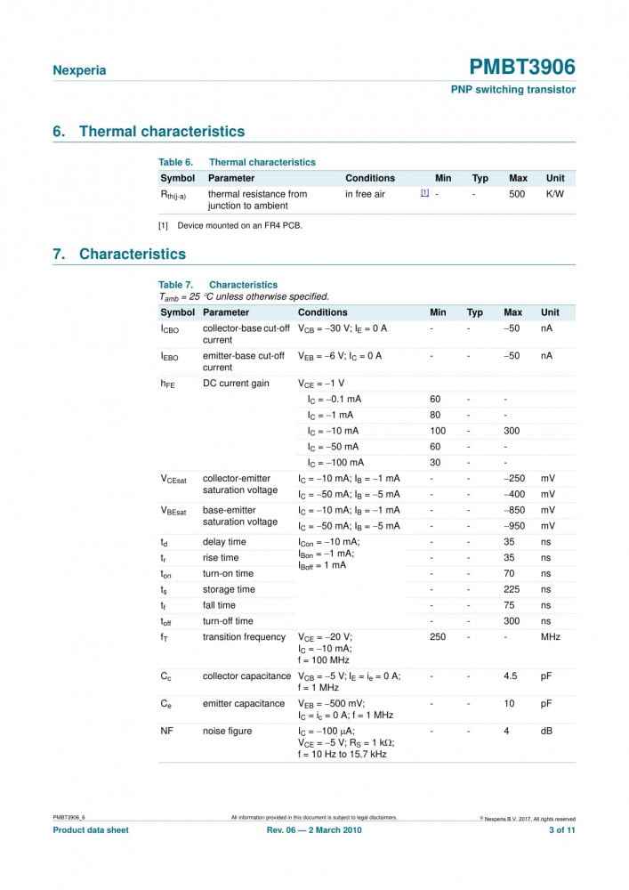 PMBT3906 datasheet page 3
