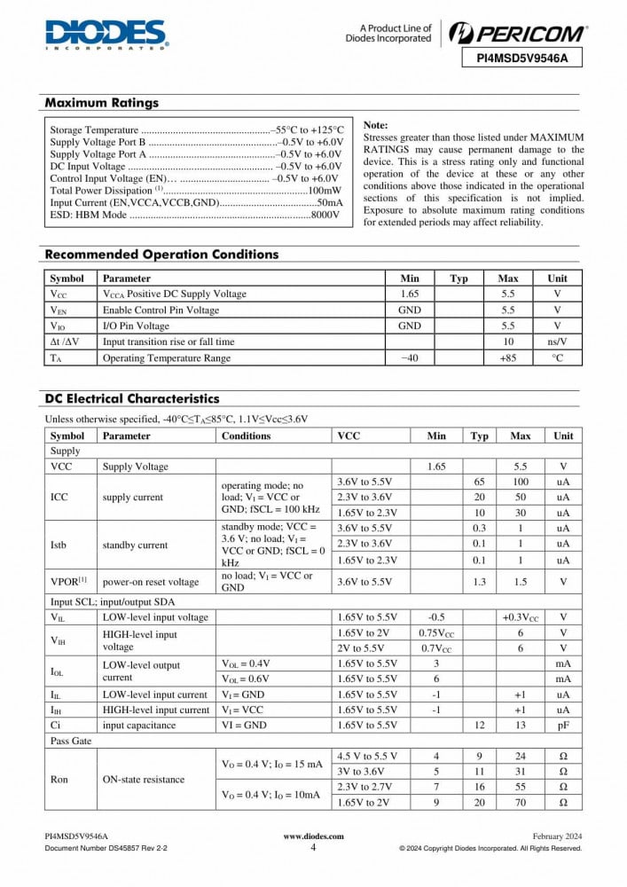 PI4MSD5V9546A datasheet page 4
