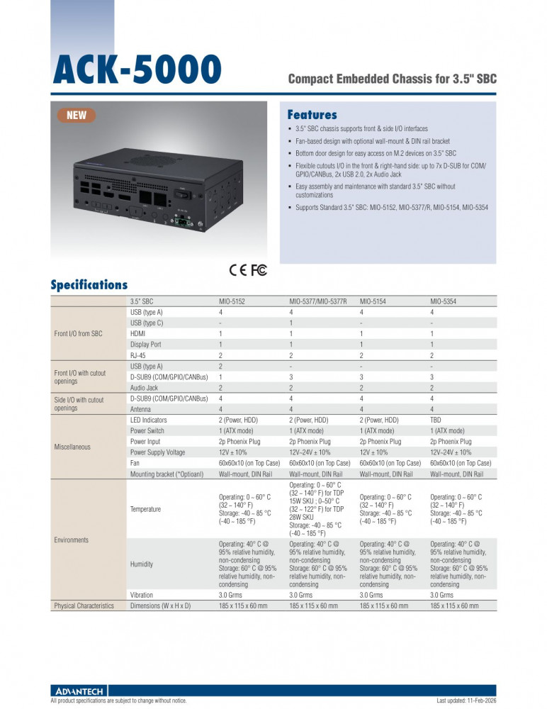 ACK-5000 product documentation page 1