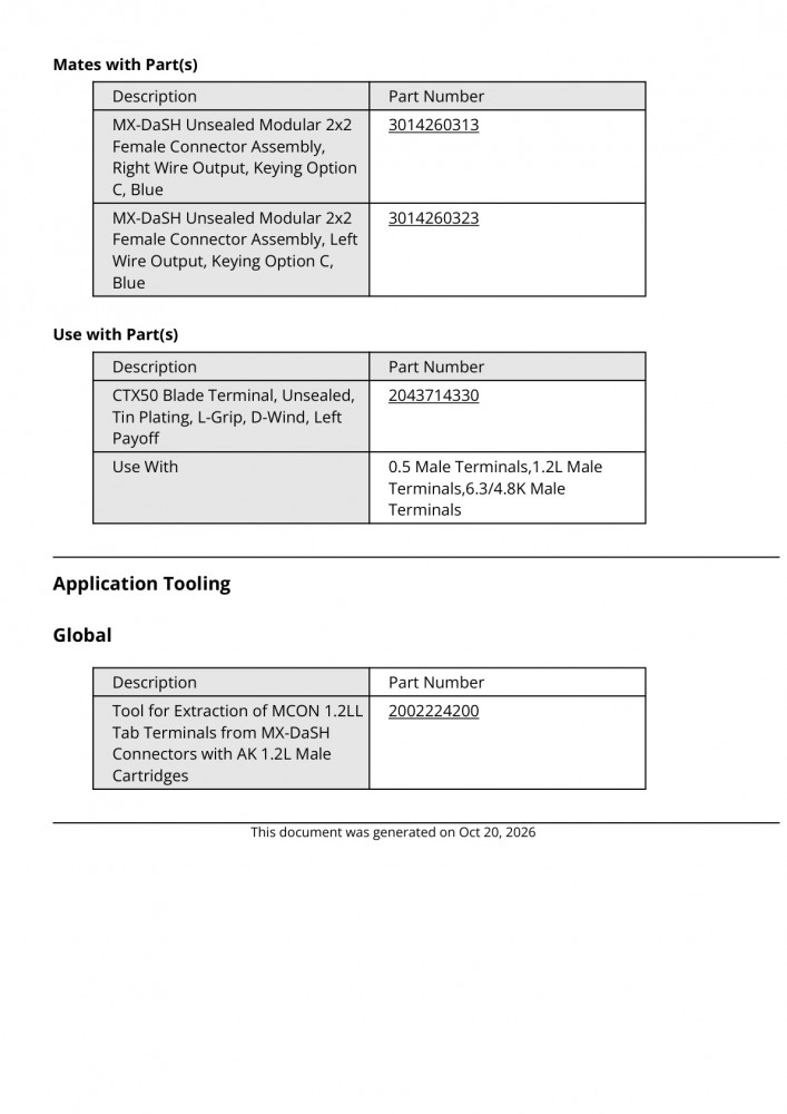 Technical document page 3 for connector product reference