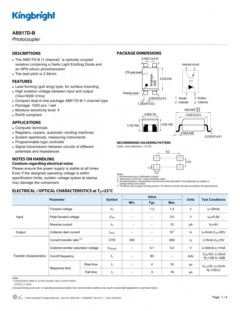 AB817D-B datasheet page 1