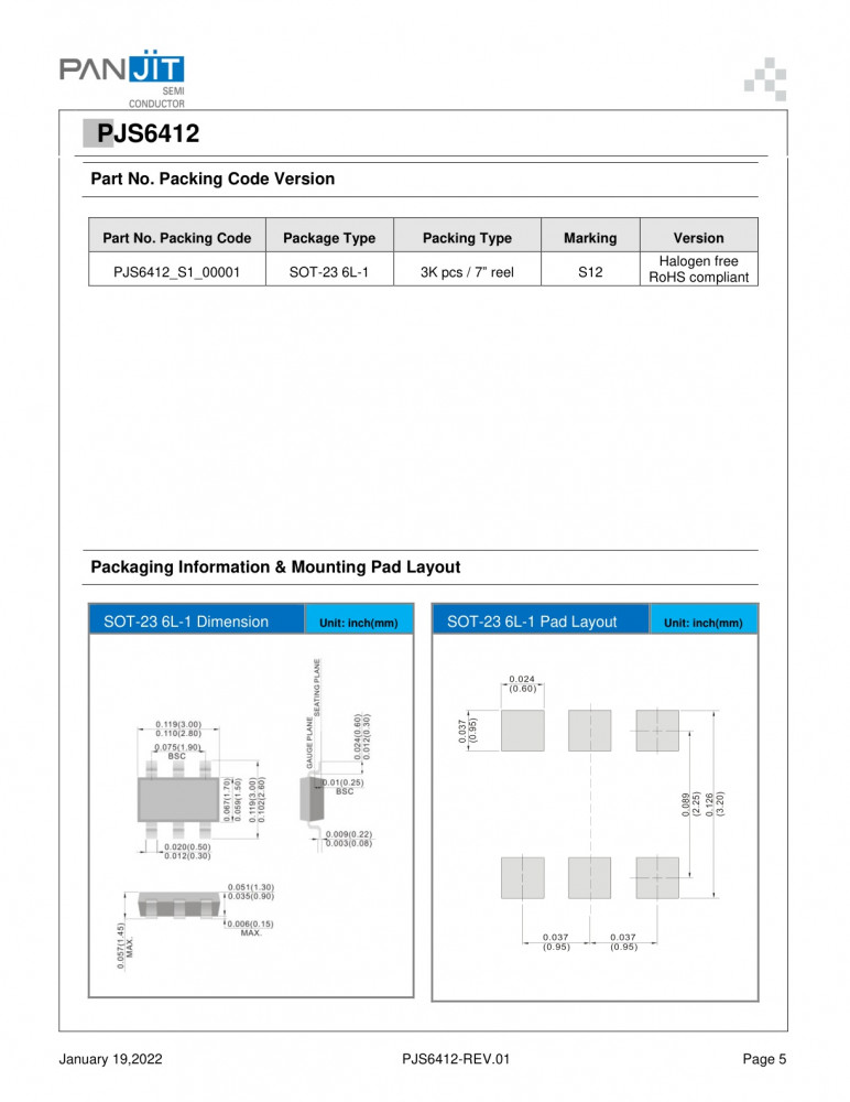 PJS6412 datasheet page 5