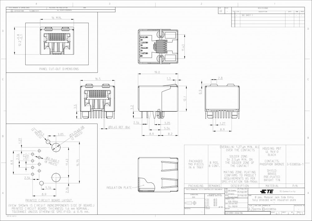 TE Connectivity 2-5338556-1 drawing page 2