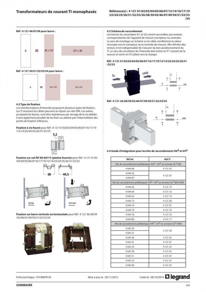Legrand current transformer technical document, page 3