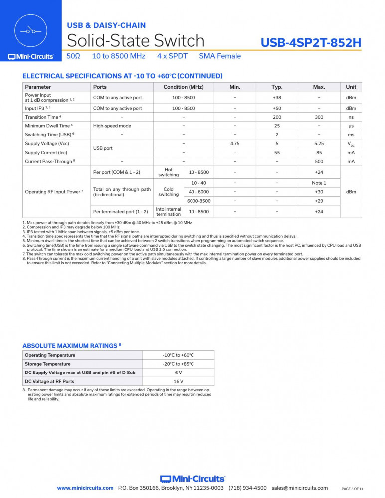 USB-4SP2T-852H document page 3