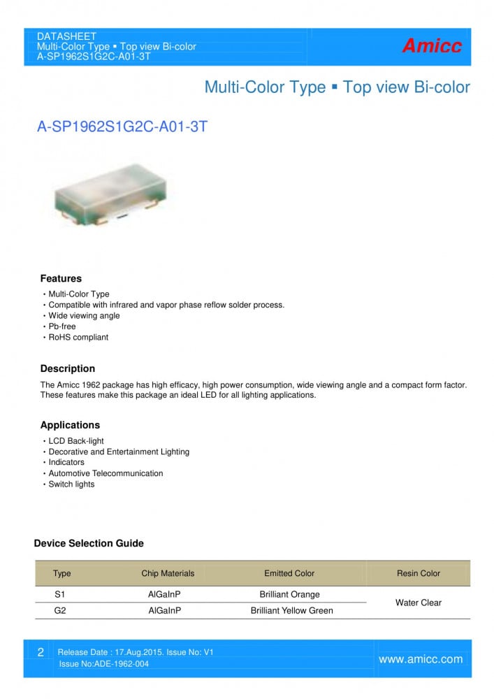 A-SP1962S1G2C-A01-3T approval sheet page 2