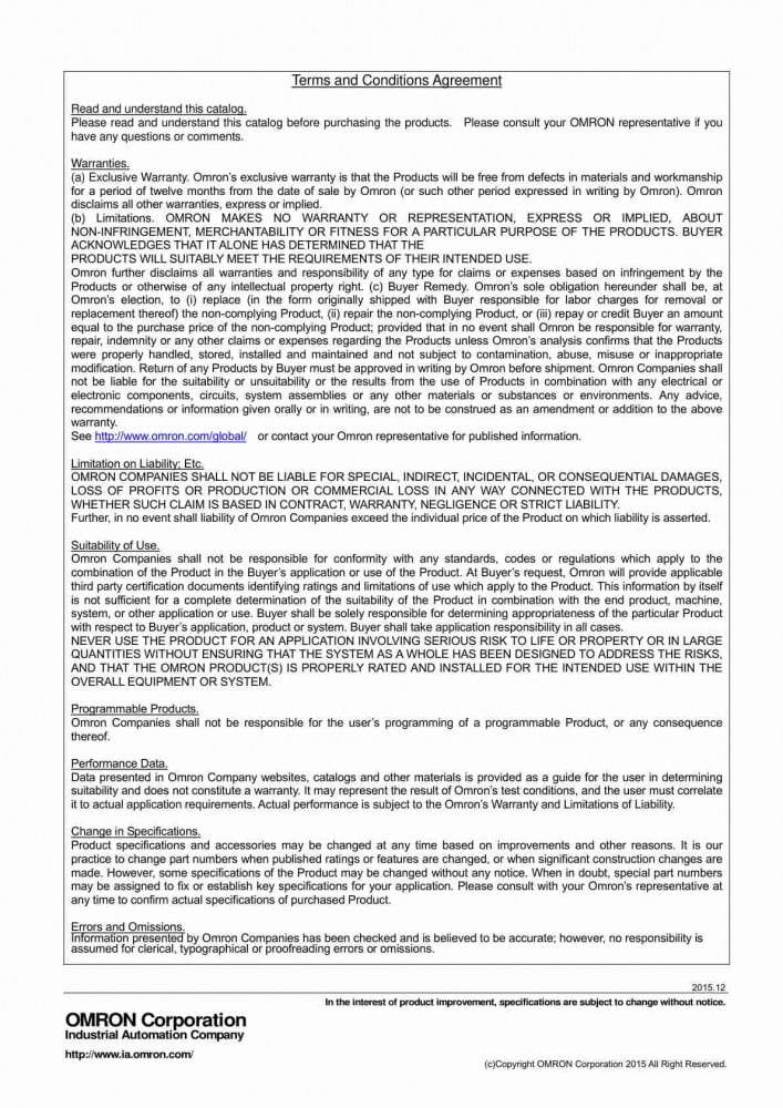 OMRON ZAA-1 accessory documentation page 2