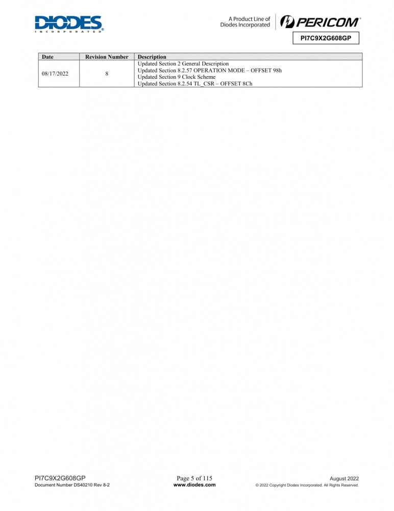 PI7C9X2G608GPCNJEX datasheet page 5
