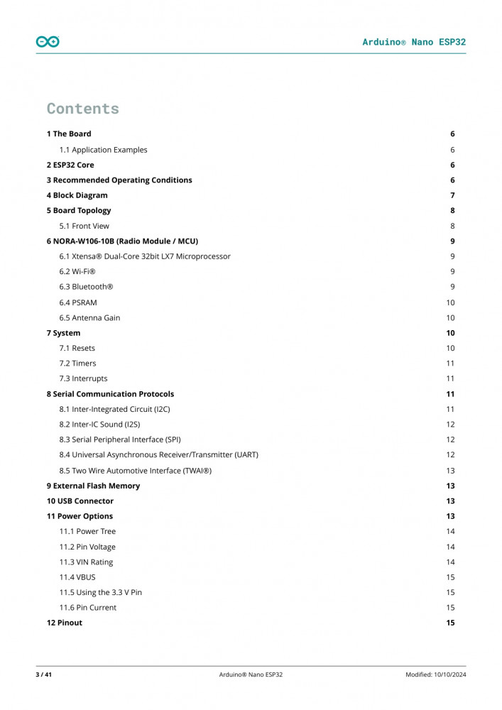 Arduino Nano ESP32 document page 3