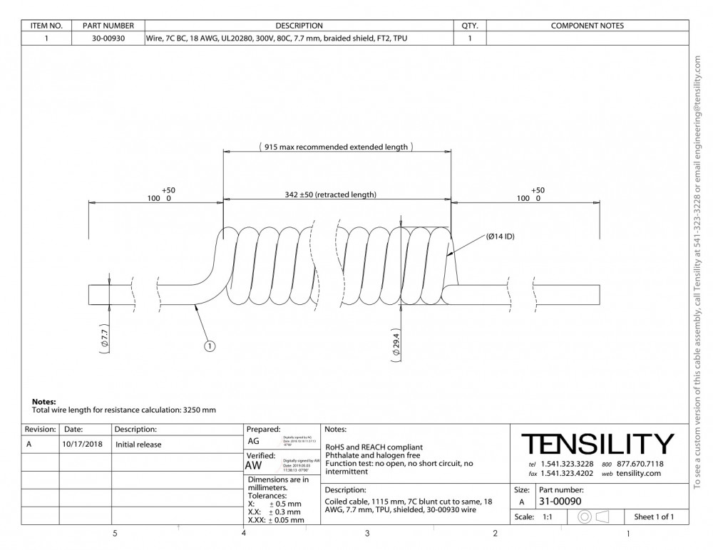 Tensility International 31-00090 product drawing preview