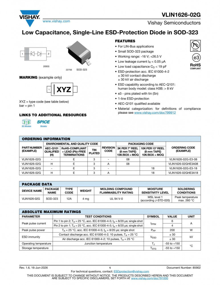 VLIN1626-02G datasheet page 1