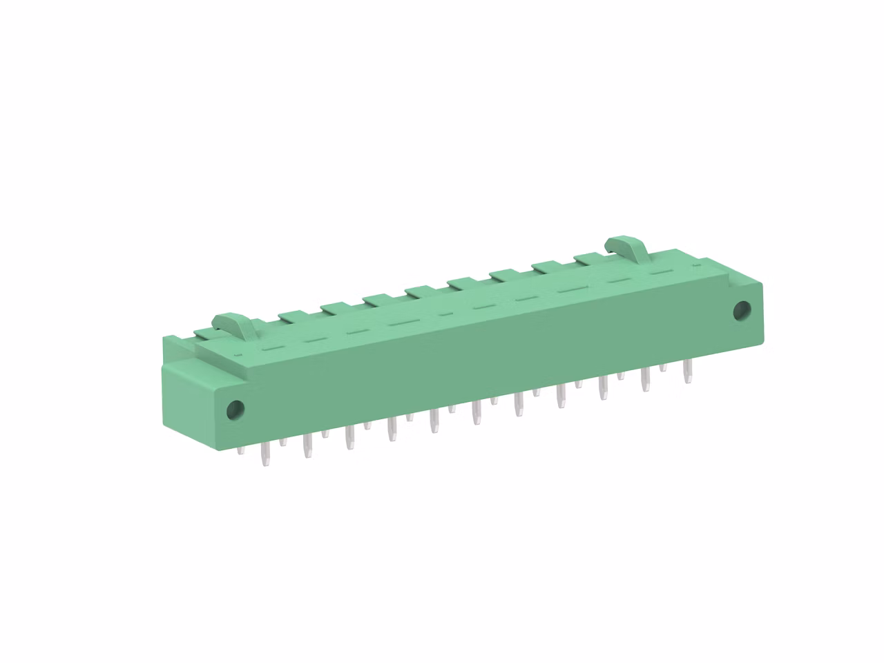 5.00mm Pitch Eurostyle 45° Angle PCB Header, Open Ends, 11 Circuits, Green