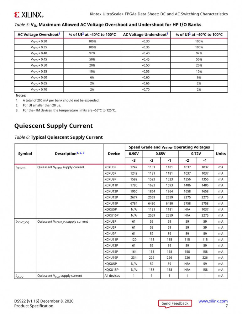 AMD XCKU3P datasheet page 7