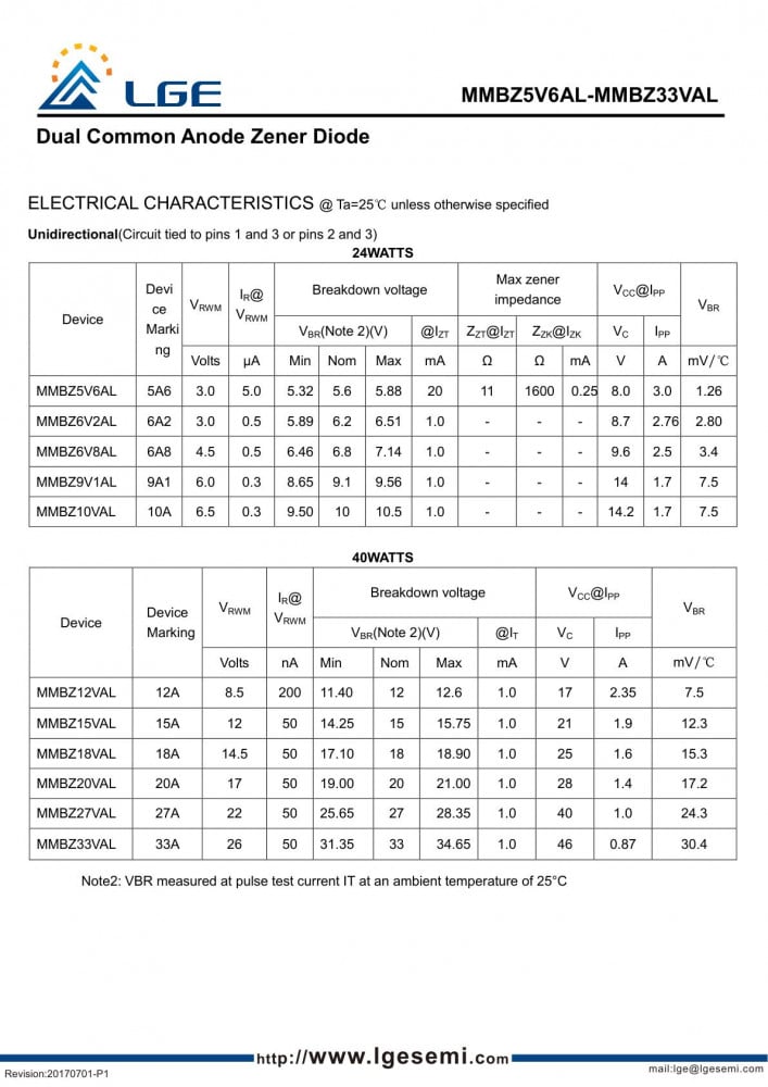 MMBZ18VAL datasheet page 2