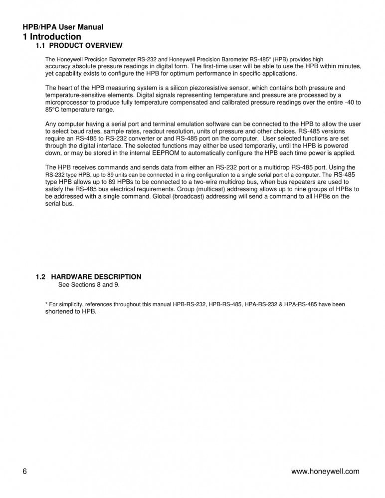 Honeywell HPA100W2DA document page 6