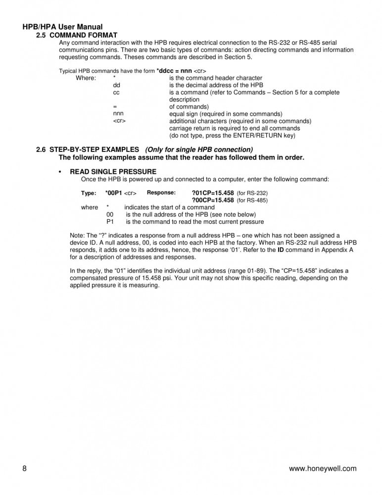 Honeywell HPA100W2DA document page 8