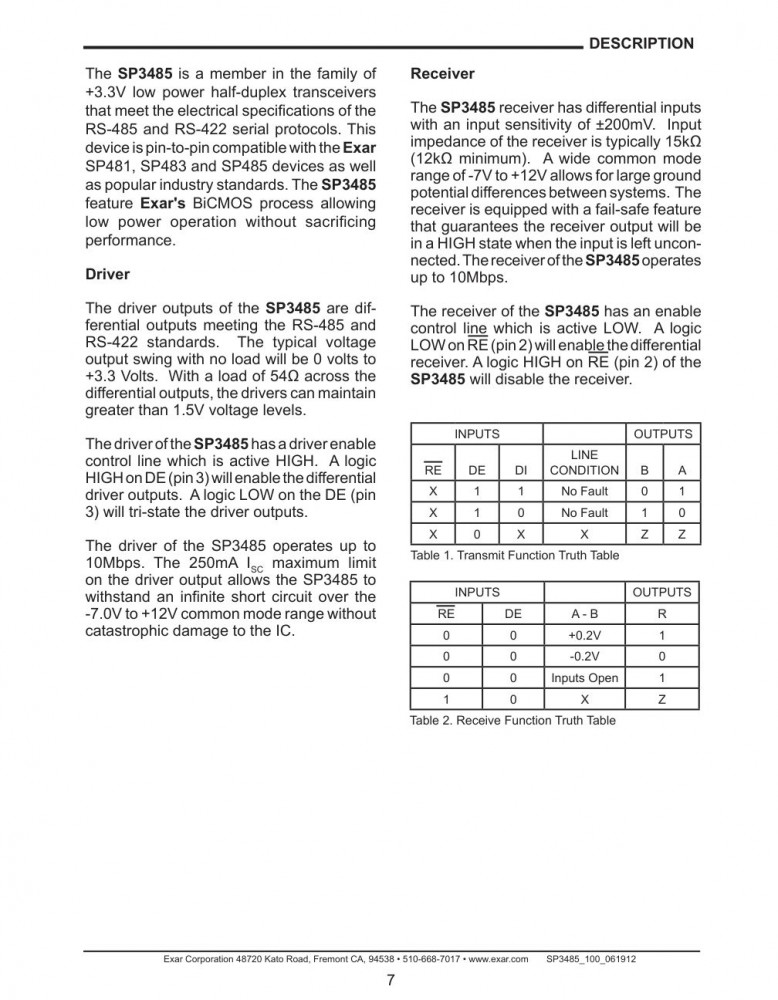 SP3485EN-L/TR datasheet page 7