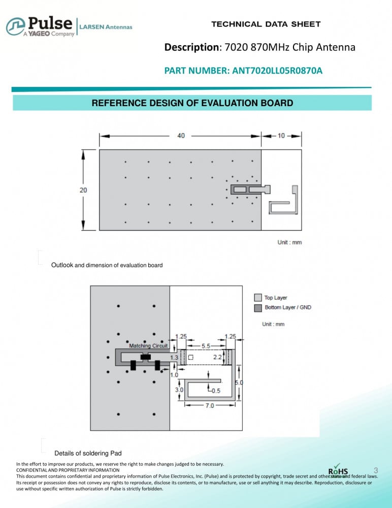 ANT7020LL05R0870A technical document page 3