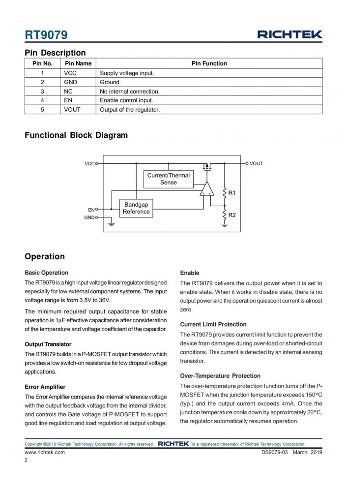 RT9079 datasheet page 2
