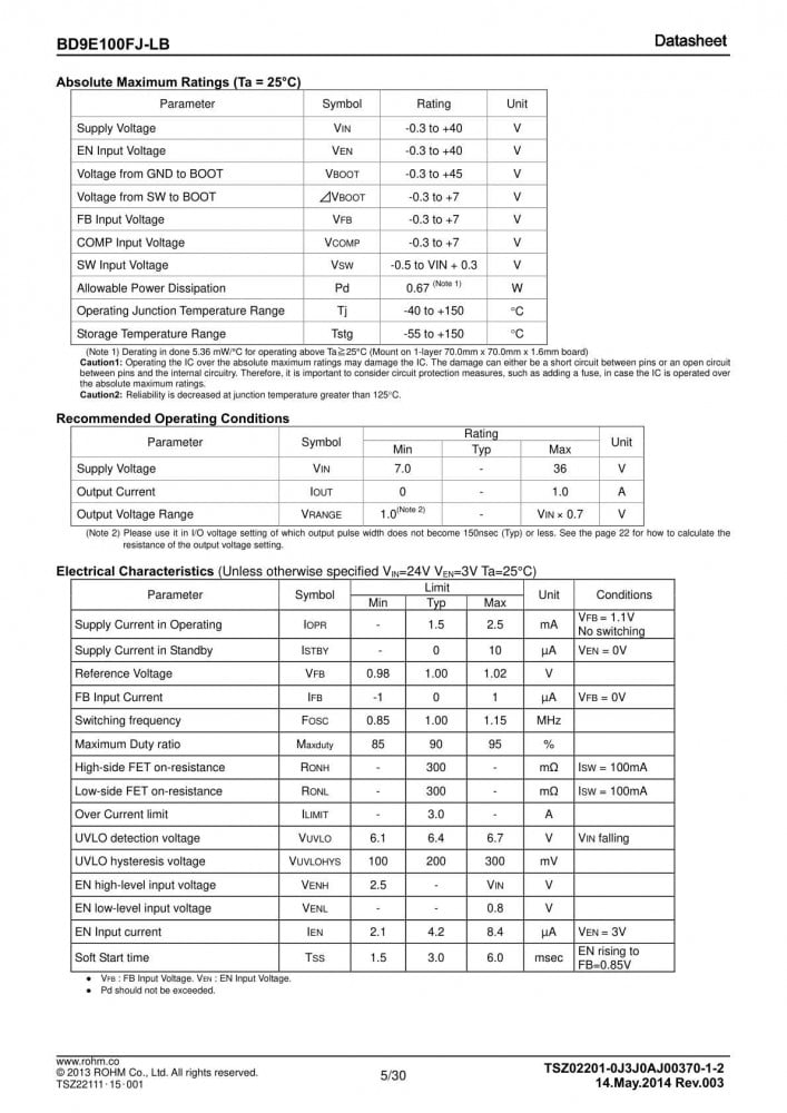 BD9E100FJ-LBGH2 datasheet page 5