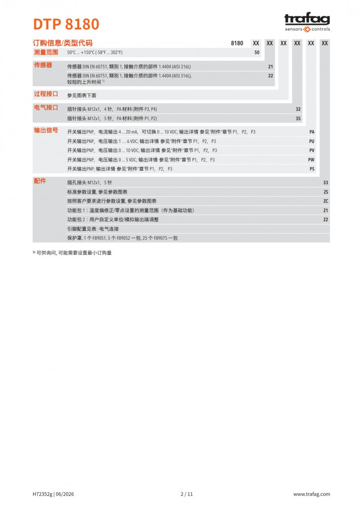 Trafag 8180 product document page 2