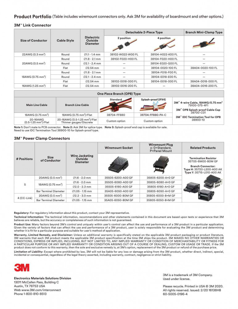 3M Mini-Clamp connector technical document page 4