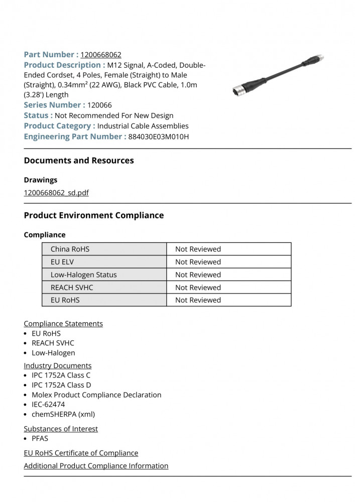 MOLEX 1200668062 drawing page 1