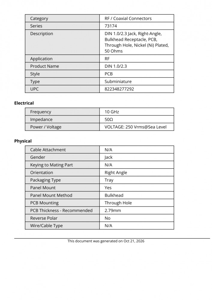 MOLEX 731740410 product document, page 2