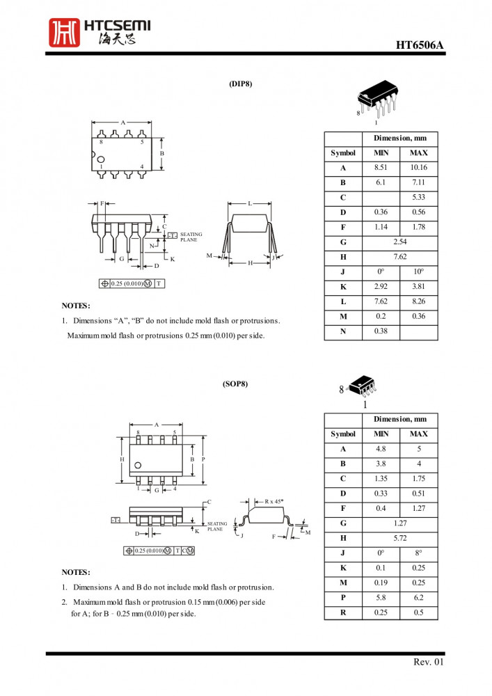 HT6506ARZ datasheet page 8