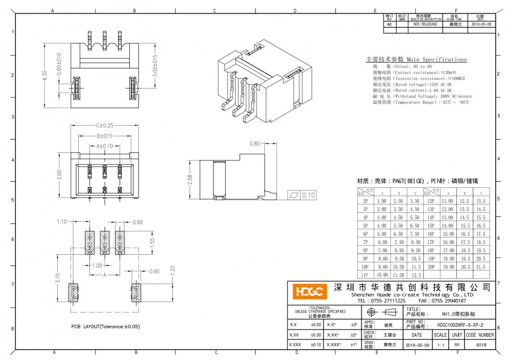 HDGC1002WRF-S-5P-2 technical document preview
