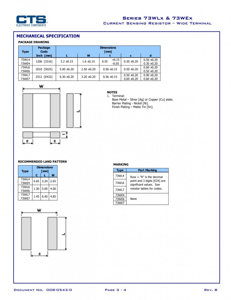CTS 73WL series datasheet page 3