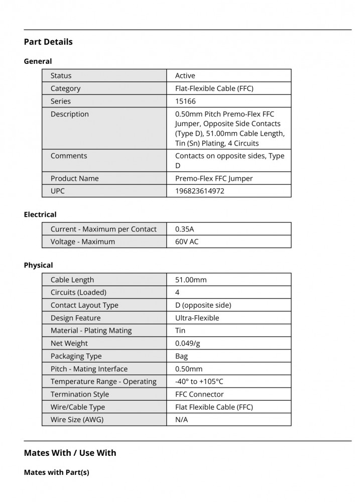 MOLEX 151660032 technical document preview, page 2
