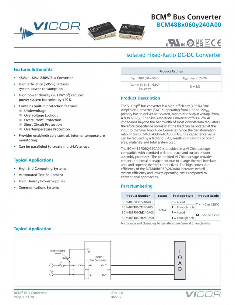 Datasheet page 1 preview