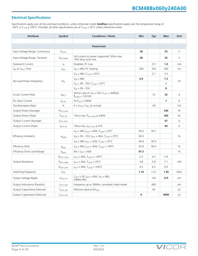 Datasheet page 4 preview