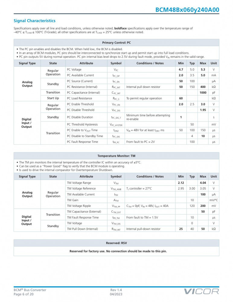 Datasheet page 6 preview
