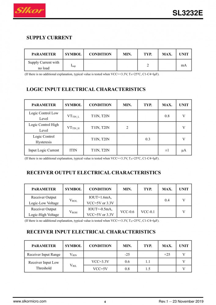 SL3232EESE datasheet page 4