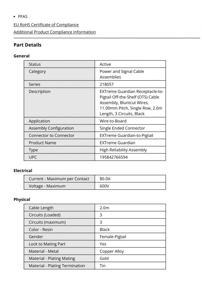 MOLEX 2180570320 product drawing, page 2