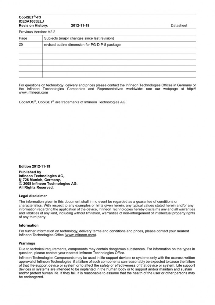 ICE3A1065ELJ datasheet page 2