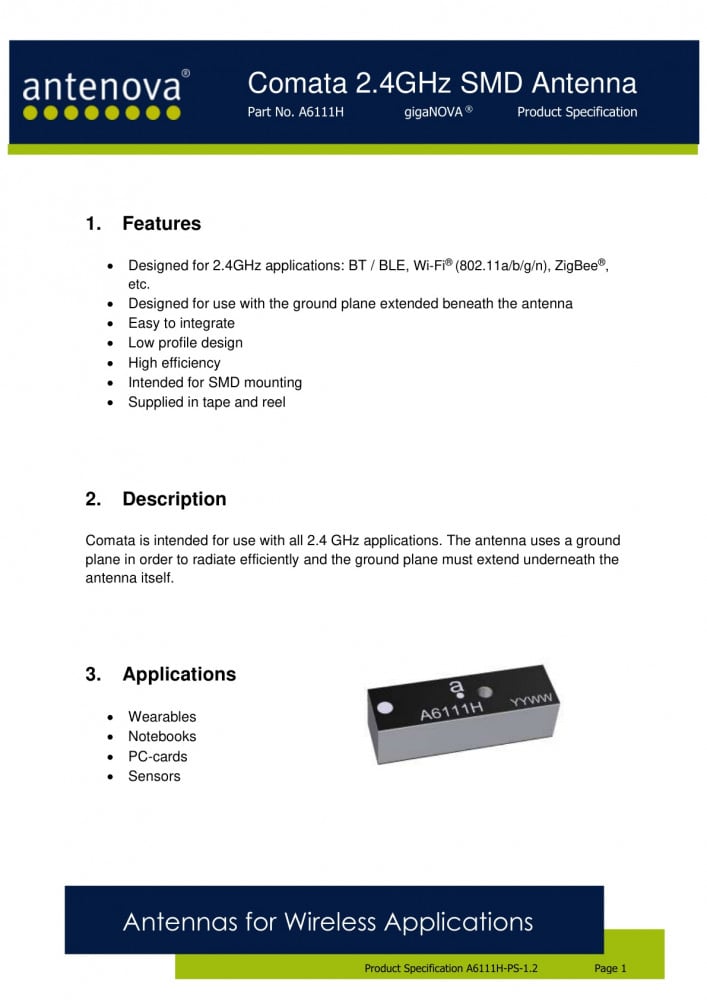 A6111H datasheet page 1