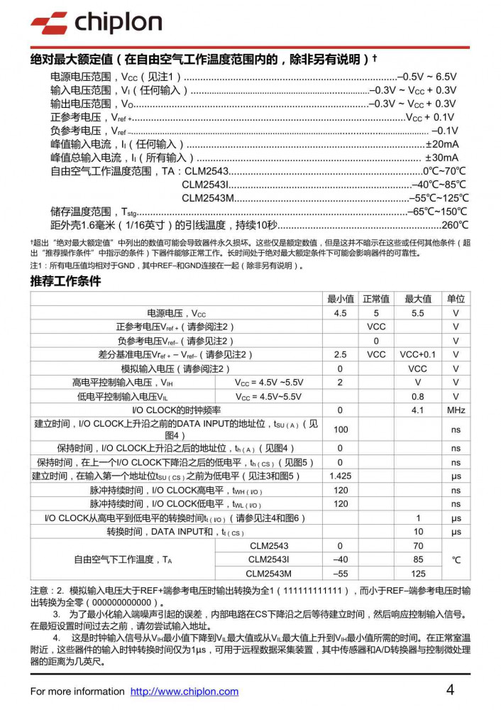 CLM2543CDW technical document page 4