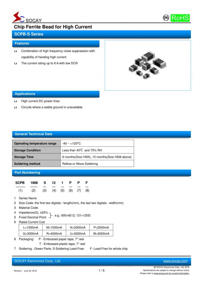 SCPB-S series technical document page 1
