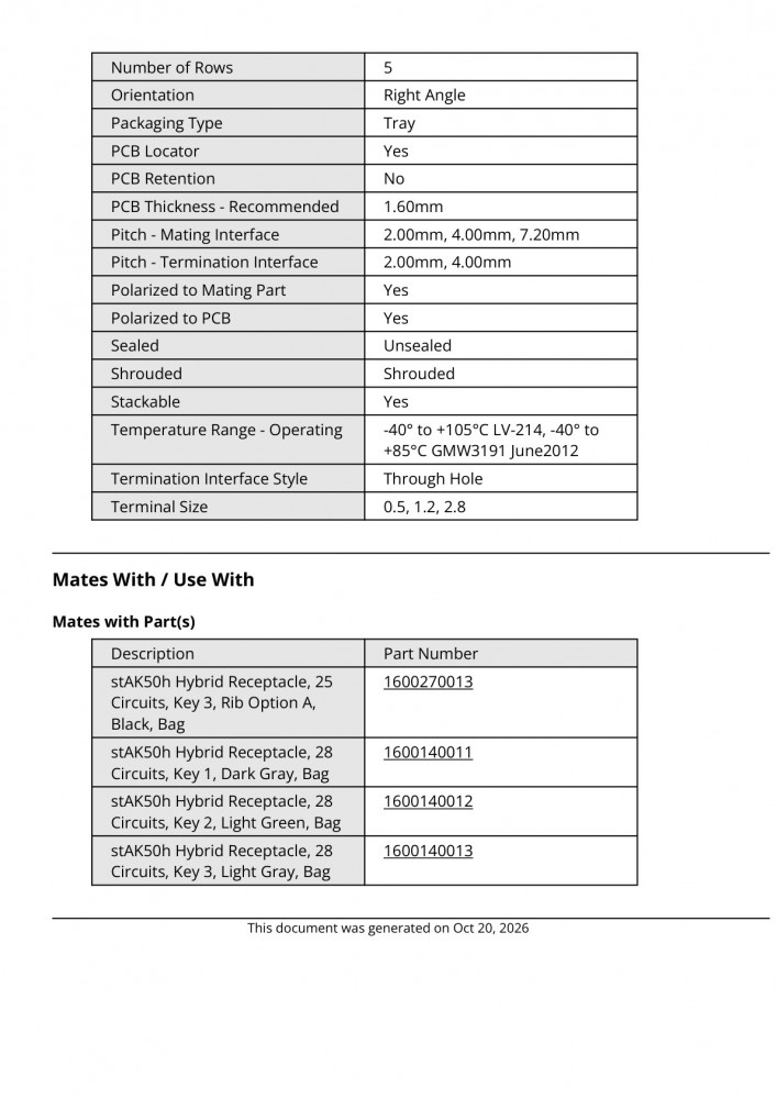 Technical document image 3 for MOLEX 2005064506