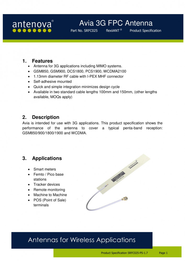SRFC025-100 datasheet page 1