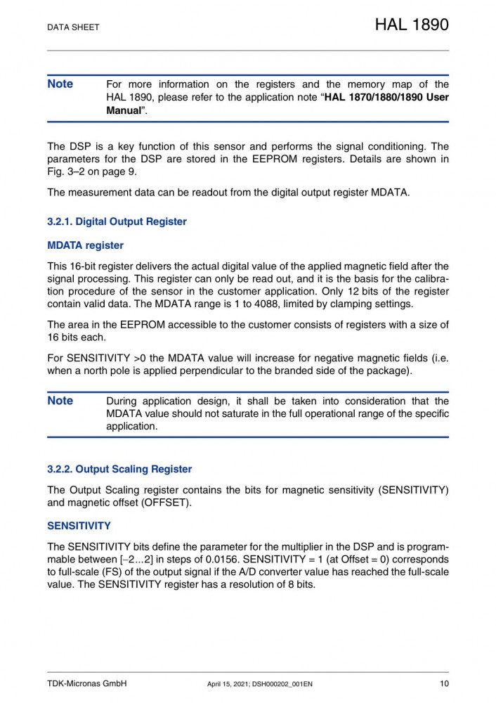 HAL 1890 technical document page 10